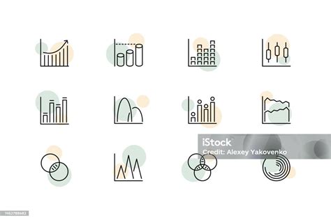 작업 인포 그래픽 세트 아이콘입니다 통계 다이어그램 막대 차트 화살표 교환 정보 정렬 그래픽 테이블 데이터 전송 사업 개념입니다 흰색 배경에 벡터 블랙 세트 라인 아이콘 0