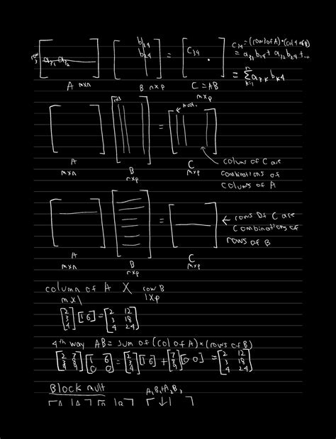 Multiplication And Inverse Matrices 7 I If Fat Rambutanbut Amn Ca I M Xp A Mi Columns Of C Are
