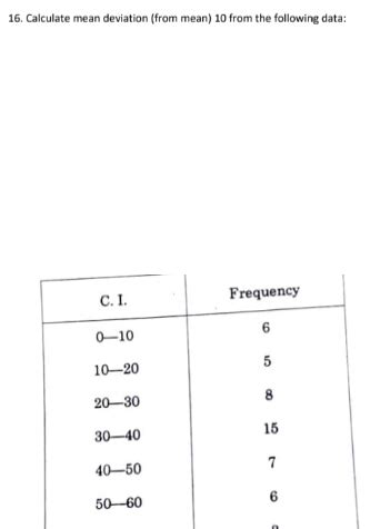 16 Calculate Mean Deviation From Mean 10 From StudyX
