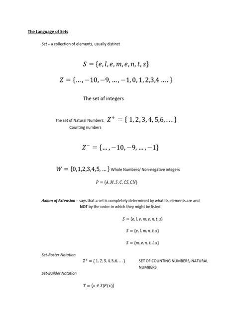 the language of sets pdf