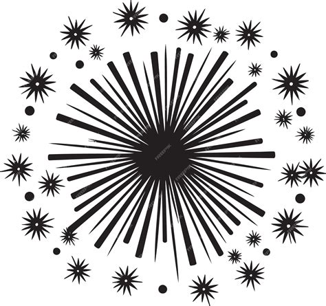 Starry Elegance Firework Sparks Vector Emblem Celestial Burst Iconic Design Of Firework Spark