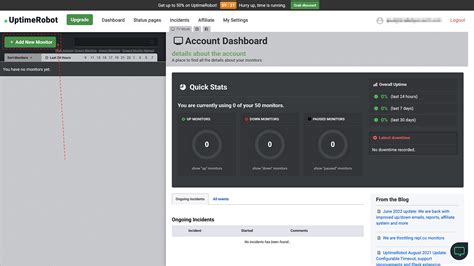 how to create a website monitor and status page with uptime robot