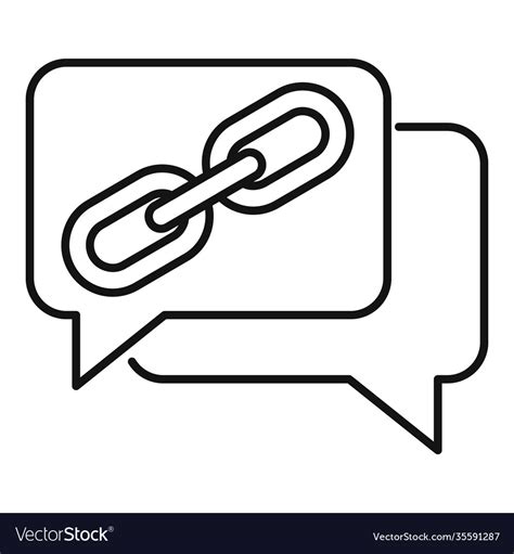 Links Strategy Web Chat Icon Outline Style Vector Image