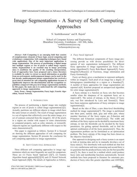 Pdf Image Segmentation A Survey Of Soft Computing
