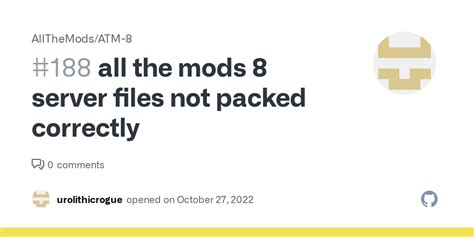 All The Mods 8 Server Files Not Packed Correctly · Issue 188 · Allthemods Atm 8 · Github