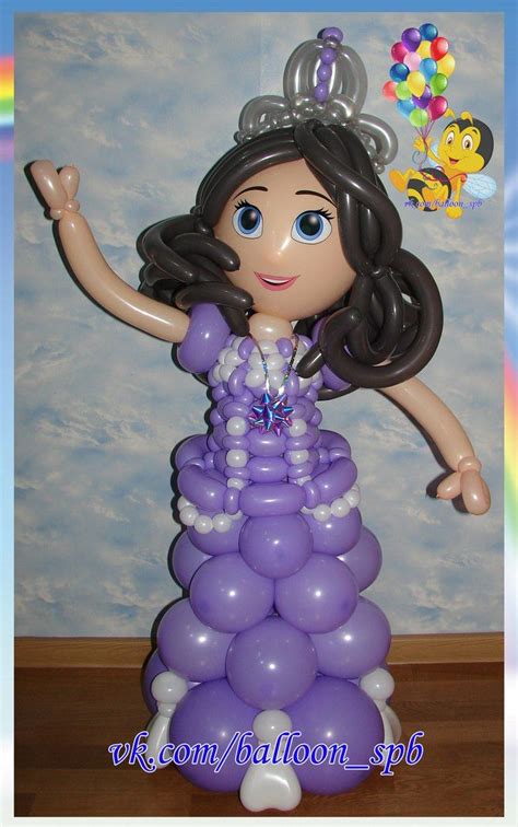 Фигуры из воздушных шаров - Принцесса София | Balloons, Disney princess ...