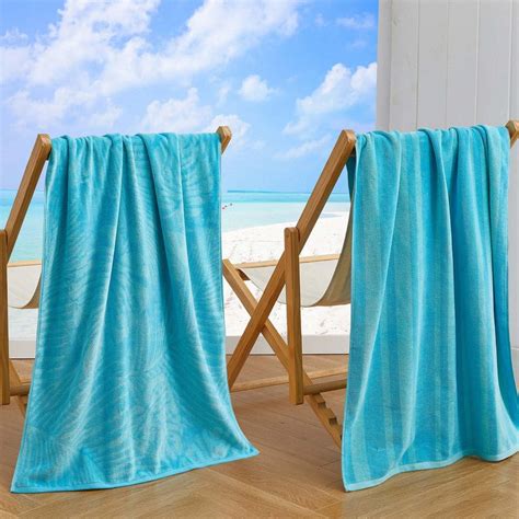 Freshfolds Turquoiseteal Palm Leaf And Stripe 2 Pack 100 Cotton