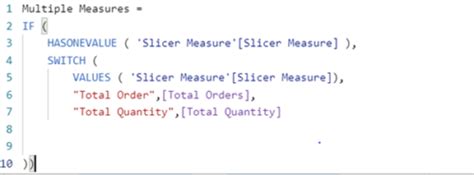 How To Show Multiple Measures In Single Visual From Slicer Selection In