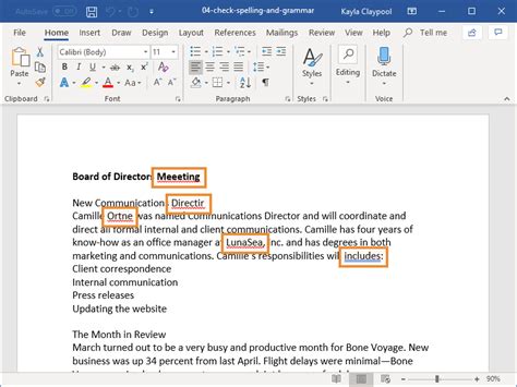 spell check in word customguide
