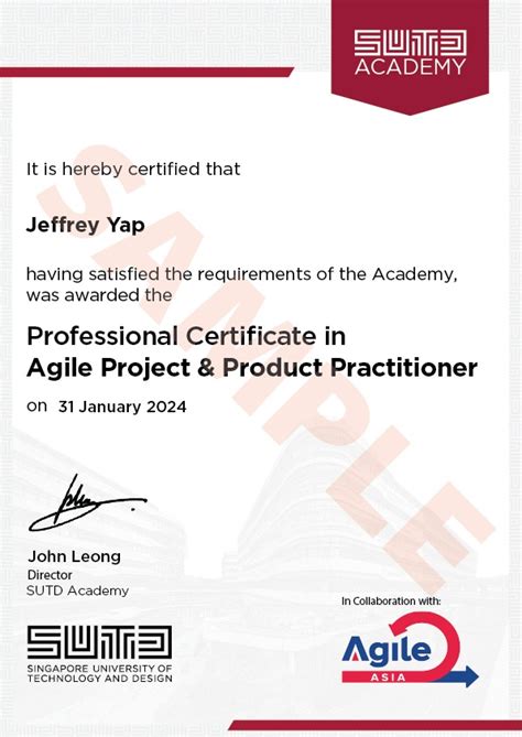 Sutd Certified Agile Scaling Practitioner Casp Agile Asia Pte Ltd