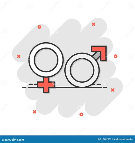 Vector Cartoon Gender Icon In Comic Style Men And Women Sign