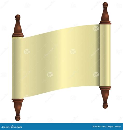 An Empty Scroll Is An Open Scroll To Insert Isolated Object Stock Vector Illustration Of