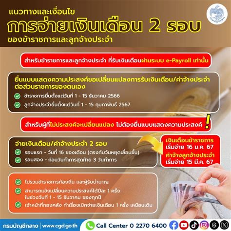 กรมบัญชีกลางพร้อม จ่ายเงินเดือนขรก ลูกจ้างประจำ 2 รอบ อินโฟเควสท์