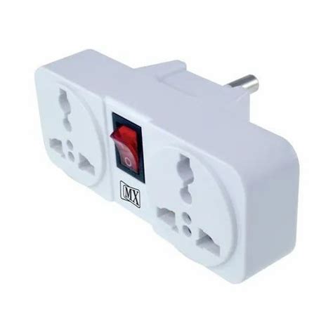 15A White 3 Pin 2 Way Universal Socket With LED Switch For Electric Fittings 240V At 100