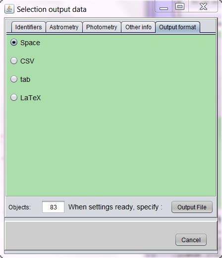 Outputformat Hipparcosinteractive