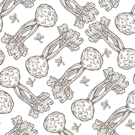 Premium Vector Vegetable Root And Foliage Parsnip Organic Veggie Seamless Pattern