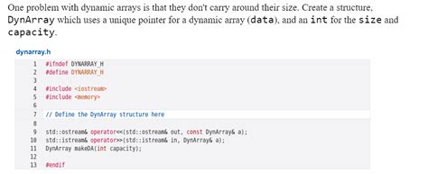 Solved One Problem With Dynamic Arrays Is That They Don T Chegg