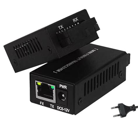 10 100m Mini Fiber Media Converter Fibra Optic 20km Sc Connector Single