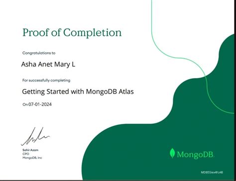 Asha Anet Mary L On Linkedin Mongodb