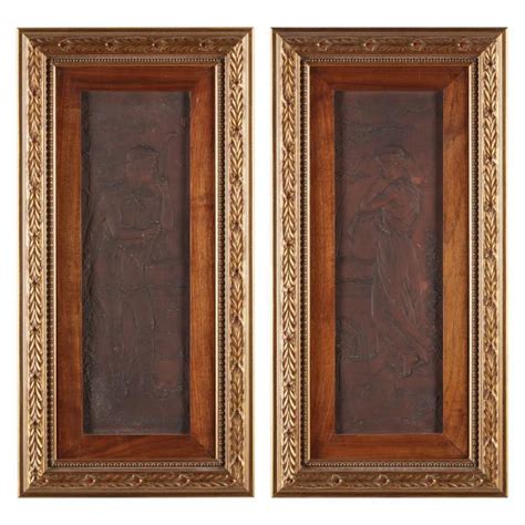 American Encaustic Tiling Company Two Neoclassical Style Figural Tile