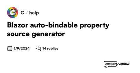 Blazor Auto Bindable Property Source Generator C