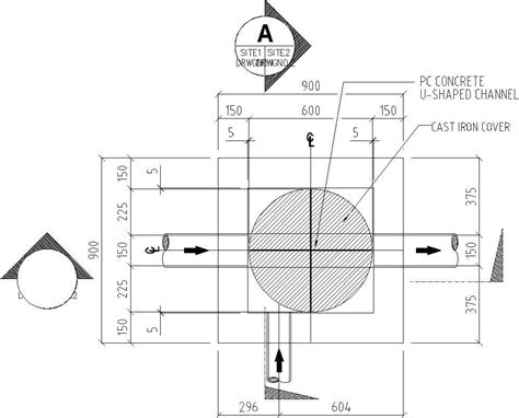 Detail Section Of Manhole In Autocad 2d Drawing