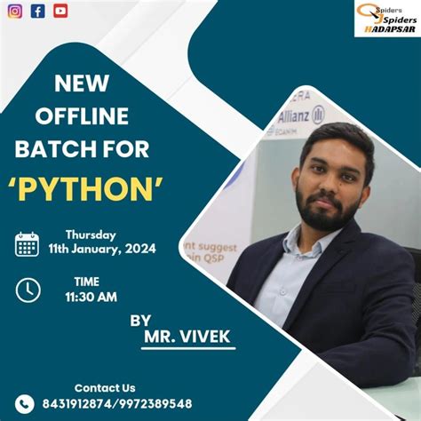 Qspidersjspiders Hadapsar On Linkedin New Offline Batch For Python Date 11th January 2024