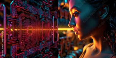 science fiction supercomputer design futuristic high tech cpu colorful abstract circuit board