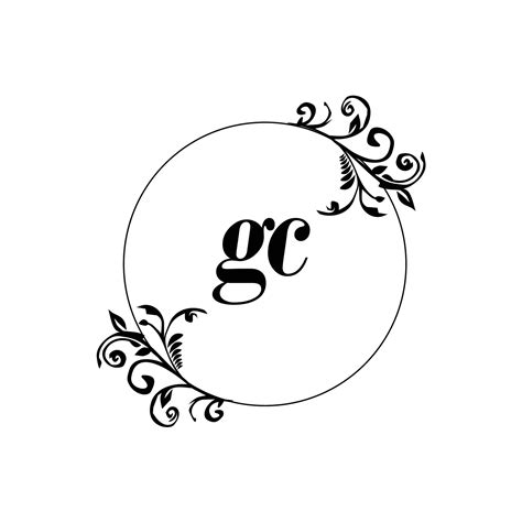 Initial GC Logo Monogram Letter Feminine Elegance Vector Art