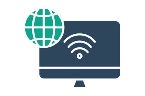 Networking Icon Computer With Network Royalty Free Vector