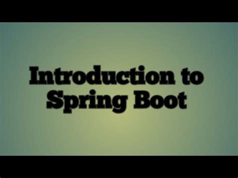 1 Introduction To Spring Boot YouTube