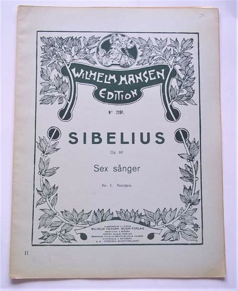 sex sanger op 90 nr 1 norden der norden wilhelm hansen edition no 2191 sheet music by