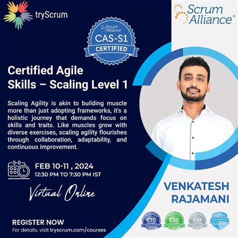 Scrumalliance Cass1 Agilecoach Scalingbusiness Scrumalliance Agility Venkatesh Rajamani Phd