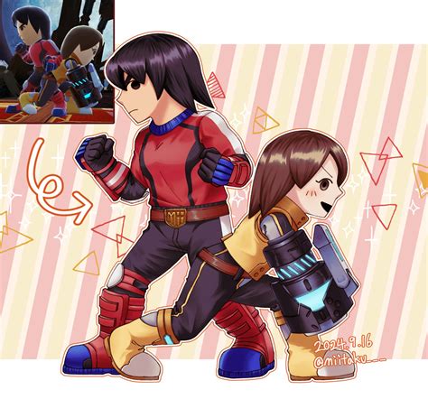 Mii Mii Gunner Mii Brawler And Mii Gunner Super Smash Bros And More Drawn By Miitaku