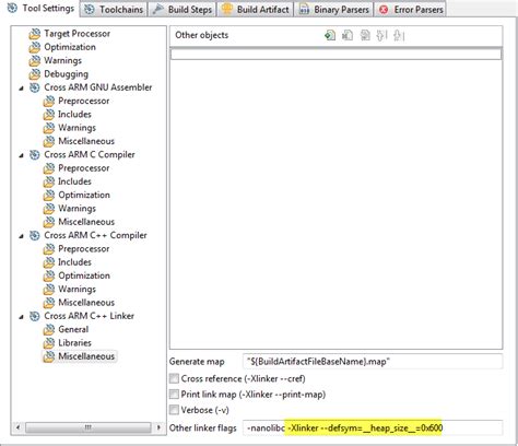 Overwriting Symbols In The Gnu Linker File Mcu On Eclipse