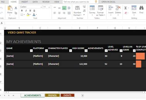Track Your Video Game Progress With Your Excel Tracker