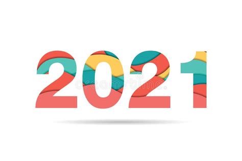 2021 Vector On Paper Cut Background 2021 Vector Concept Festive Numbers Design Stock Vector