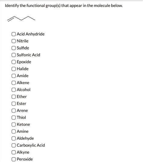 Solved Identify The Functional Group S That Appear In The Molecule Below Acid Anhydride