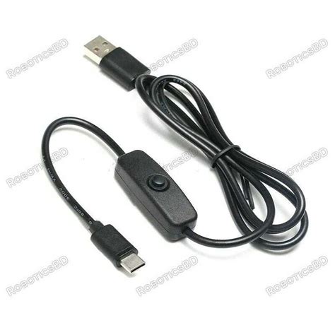 Raspberry Pi Power Cable With Onoff Switch Micro Usb Robotics Bangladesh