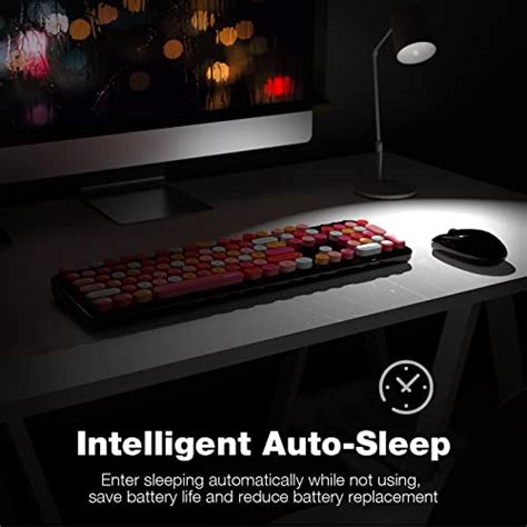 MOFII Wireless Typewriter Keyboard With Number Pad And Wireless Mouse Combo For Windows Mac OS