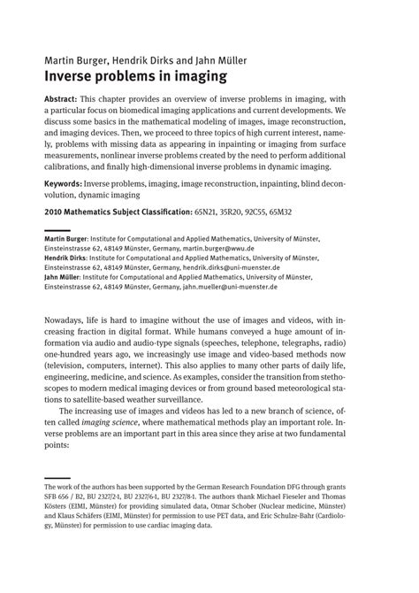 Pdf Inverse Problems In Imaging