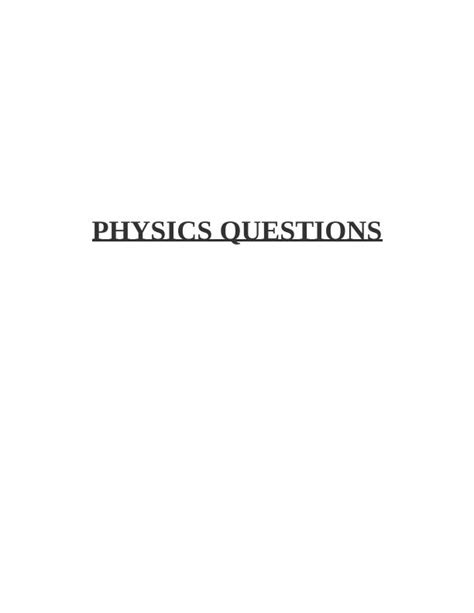 Physics Questions On Velocity Acceleration Laws Of Motion Waves