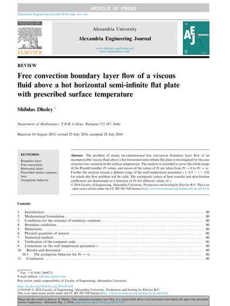 pdf free convection boundary layer flow of a viscous fluid above a