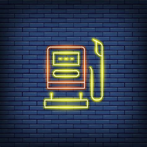 Premium Vector Vector Gas And Oil Station Fuel Pump Gasoline Neon