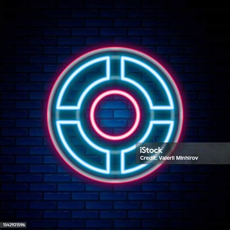 빛나는 네온 라인 재떨이 아이콘은 벽돌 벽 배경에 분리되어 있습니다 다채로운 개요 개념입니다 벡터 개념에 대한 스톡 벡터 아트