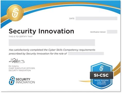 SI CSC Certification Security Innovation