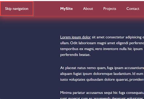 How To Create A Skip Navigation Link Dev Community