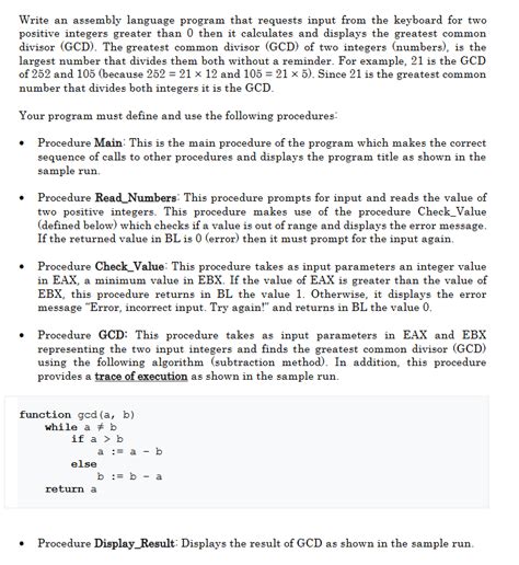 solved write an assembly language program that requests