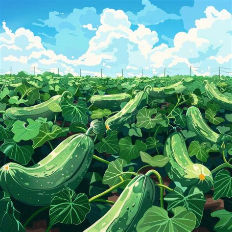 Cucumber Field Cucumber Crop Many Cucumber Cucumber Leaves Cucumber