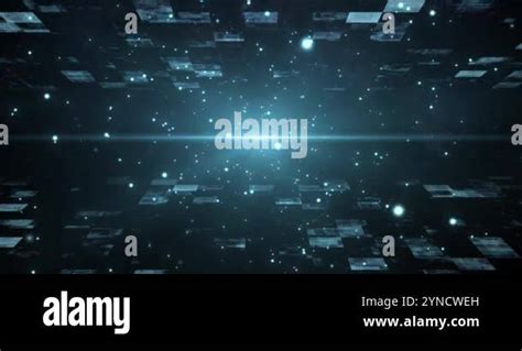 4k Digital Cyberspace With Particles And Digital Data Network Connections Abstract Technology